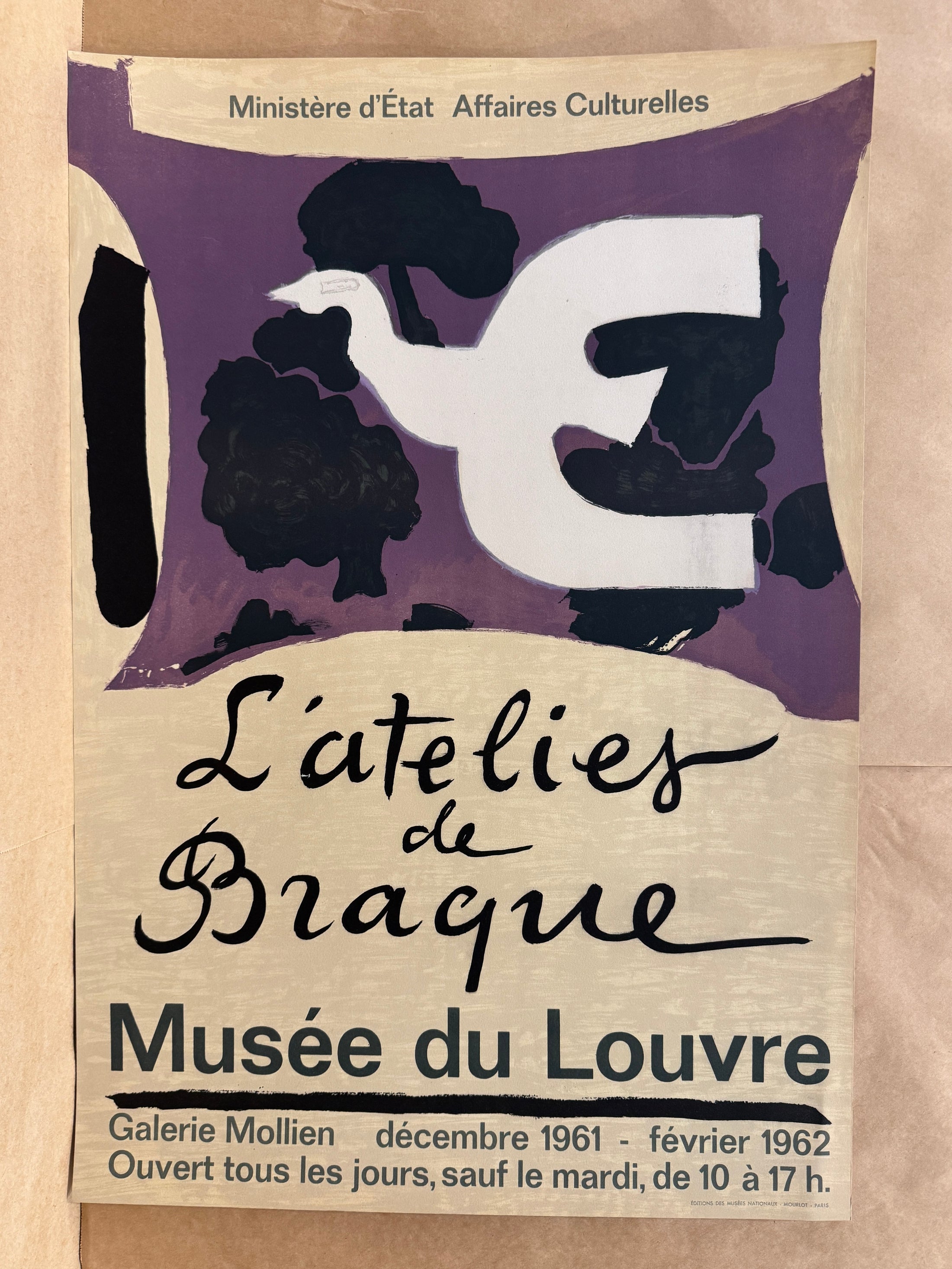 L'atelier de Braque - Musee du Louvre by Georges Braque, 1961 – Mourlot ...