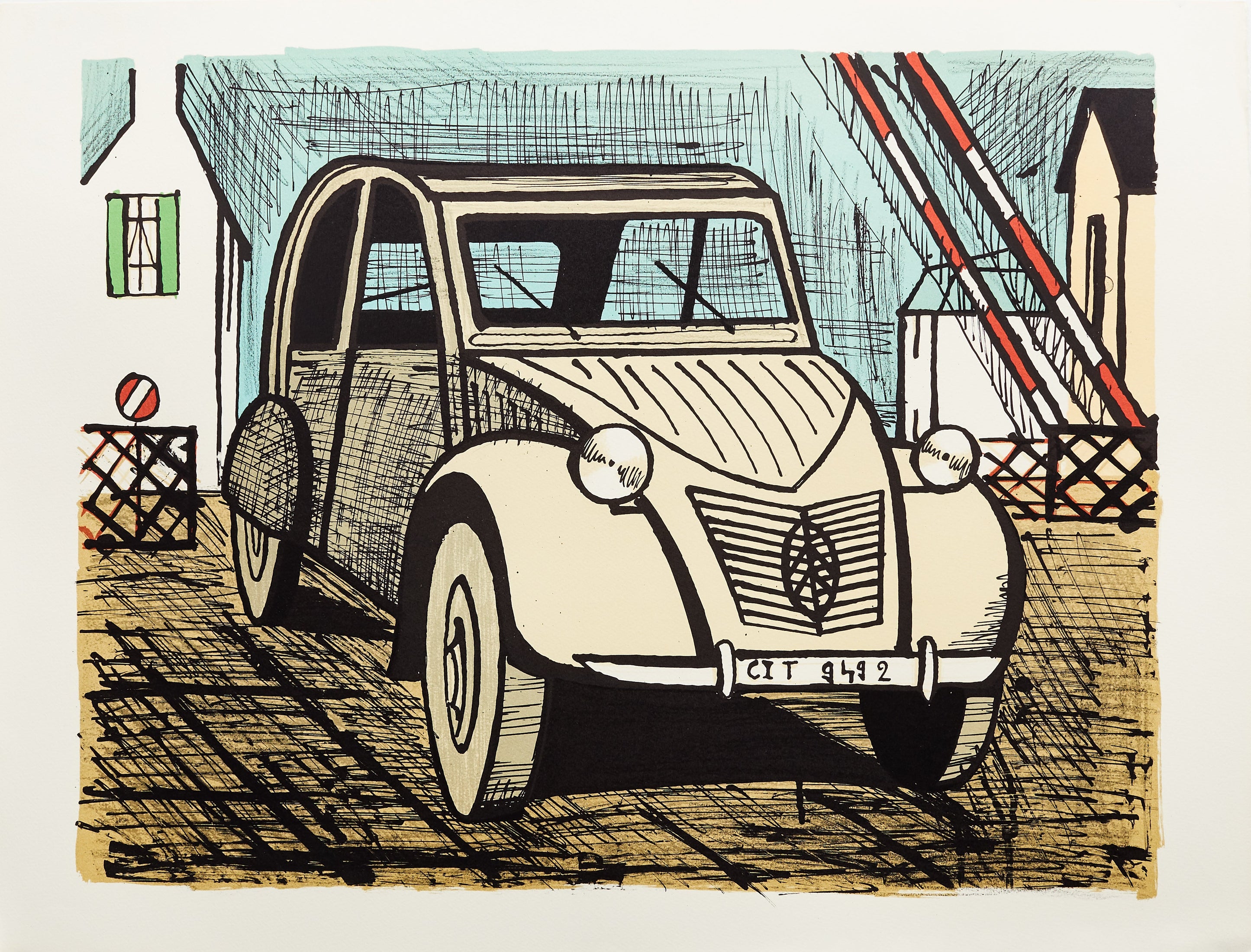 2 CV Citroen by Bernard Buffet – Mourlot Editions